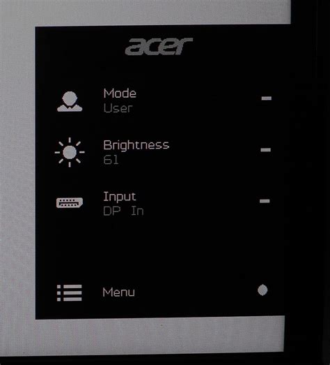 Acer XR382CQK OSD Setup Calibration