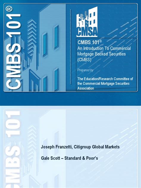 Cmbs 101 Slides All Sessions Pdf Commercial Mortgage Backed Security Securitization