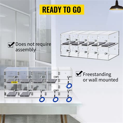 Vevor Cell Phone Storage Locker 10 Slots Acrylic Material With Door