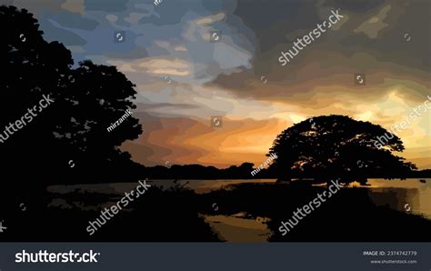 Sunset Through Tree Over 1 139 Royalty Free Licensable Stock Illustrations Drawings