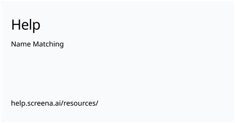Name Matching Help