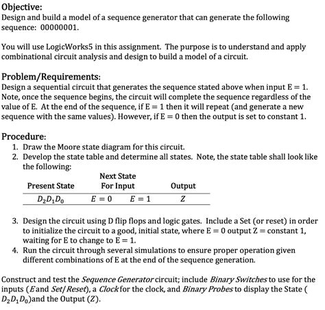 Solved Design And Build A Model Of A Sequence Generator That Can