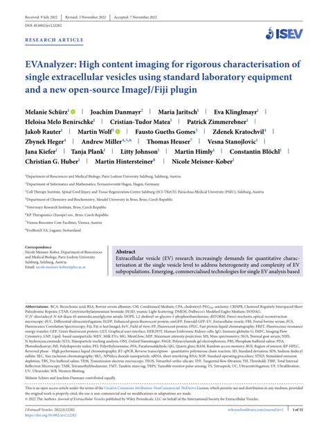 Pdf Evanalyzer High Content Imaging For Rigorous Characterisation Of
