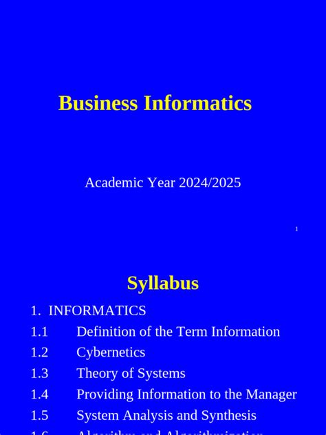 1 Informatics Theory Pdf Information System