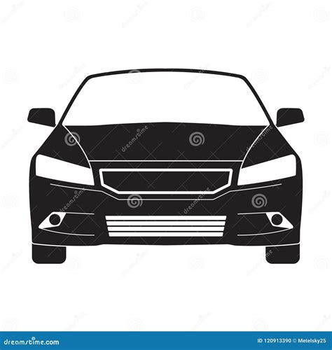 Car Outline Icon Or Sign Vector Black Vehicle Silhouette Isolated On