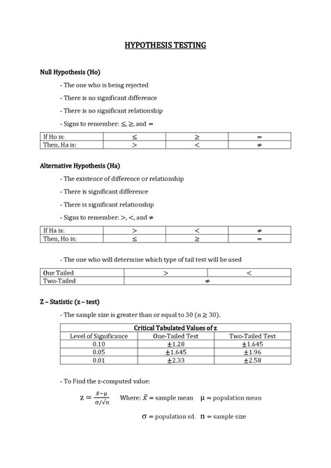 SOLUTION Hypothesis Testing Studypool