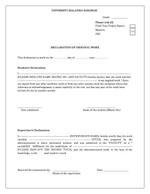 Declaration For Project Fill Online Printable Fillable Blank PdfFiller