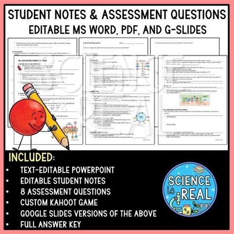 Cell Respiration Powerpoint Notes Questions And Kahoot Science Is Real Education