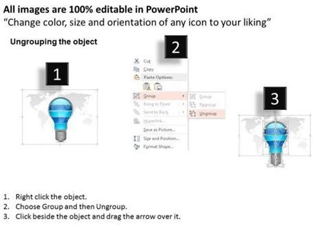 Business Diagram Geometric Light Bulb Five Stages Image Presentation Template