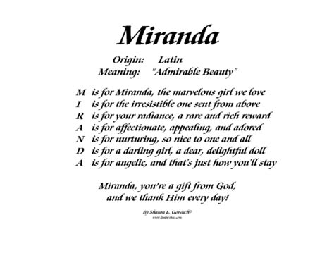 Meaning Of Miranda Lindseyboo