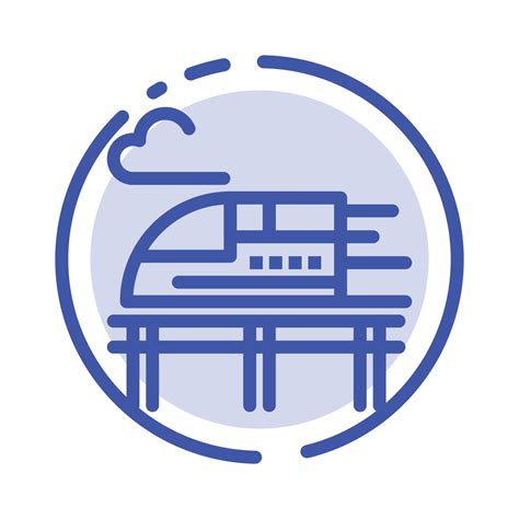 Train Bullet Transport Blue Dotted Line Line Icon 13141550 Vector Art At Vecteezy