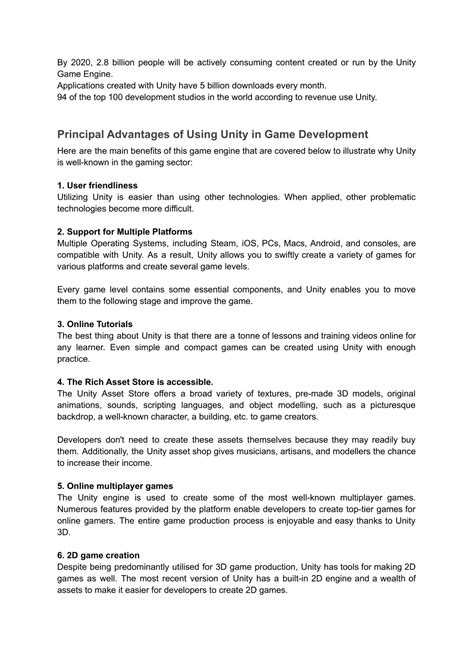 Ppt Why Choose Unity 3d For Your Next Game Development Project