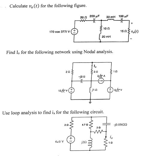 solved calculate v0 t for the following figure find i0