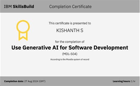 Ibmskillsbuild Ai Developer Kishanth S