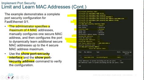 Module 11 Switch Security Configuration Part 4 Youtube