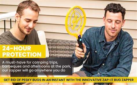 Amazon Com ZAP IT Bug Zapper Rechargeable Bug Zapper Racket W Blue Light Attractant 4 000