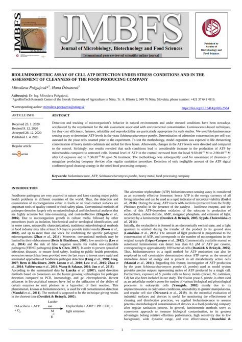Pdf Bioluminometric Assay Of Cell Atp Detection Under Dokumentips