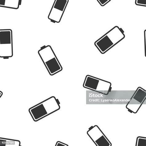 배터리 아이콘 완벽 한 패턴 배경입니다 비즈니스 평면 벡터 일러스트입니다 배터리 충전 레벨 표시 심볼 패턴 0명에 대한 스톡 벡터 아트 및 기타 이미지 Istock