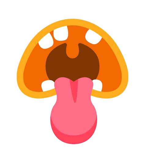 재미 있는 만화 괴물 입 벡터 일러스트 레이 션 프리미엄 벡터
