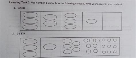 Solved Learning Task 2 Use Number Discs To Show The Following Numbers