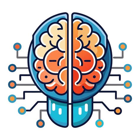 Artificial Ai Brain Icon Ai Machine Digital Robot Hand Drawn Doodle Line Icon Premium AI