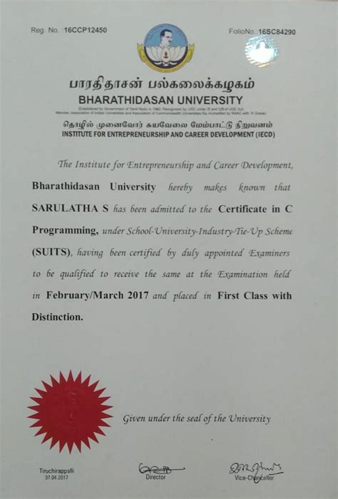 Sarulatha S On Linkedin Certified In C Programming Held In Februarymarch 2017