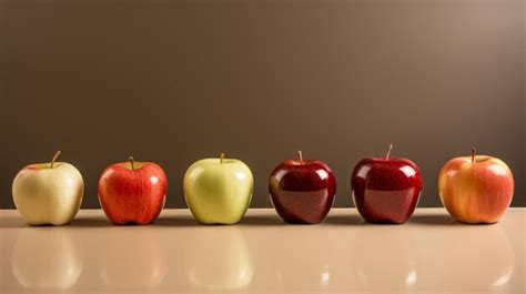 Premium Photo Shiny Apples In A Row Fresh Healthy Simplicity