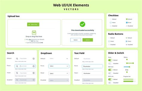 웹 및 모바일 응용 프로그램에 대한 Ui 요소 그래픽 사용자 인터페이스에 대한 스톡 벡터 아트 및 기타 이미지 그래픽 사용자