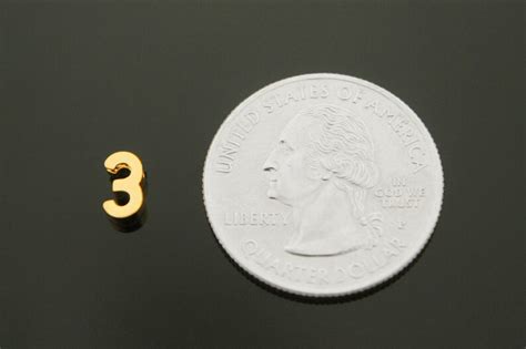 Tiny Numeric Pendant Nu G3 2 Pcs 7x4x2 6mm Hole Size Etsy