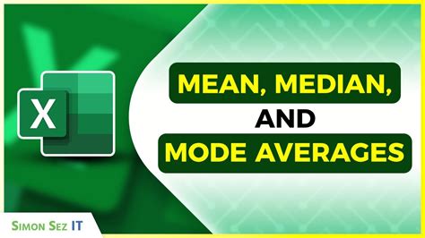How To Use Mean Median And Mode Averages In Excel Youtube