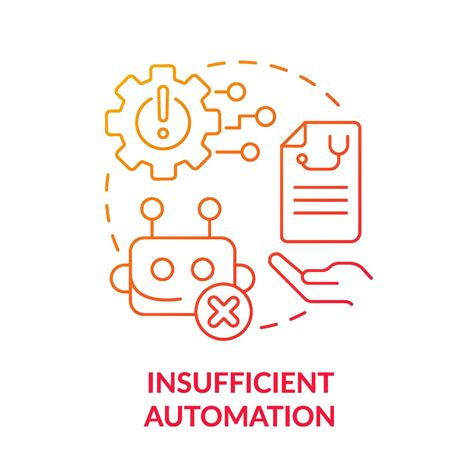 Insufficient Automation Red Gradient Concept Icon Tech Related