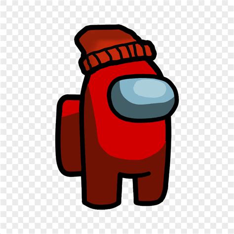 Hd Red Among Us Crewmate Character With Red Beanie Hat Png Citypng