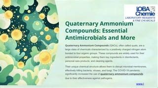 Quaternary Ammonium Compounds Essential Antimicrobials And More Pptx