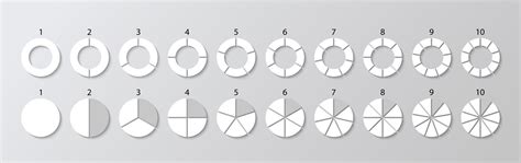 Premium Vector Circle Section Graph Circular Structure Divided Into Segments Piechart With