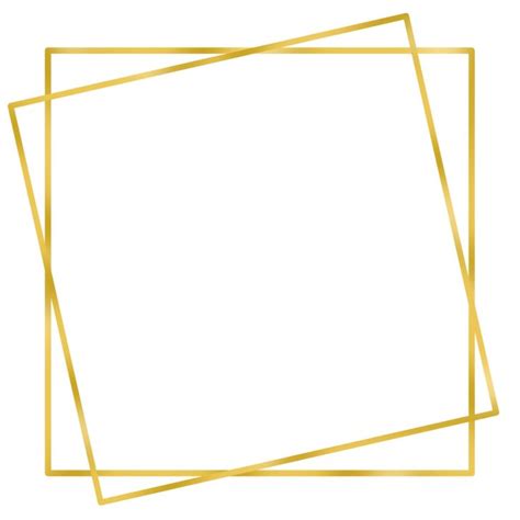 Three Square Gold Frames On A White Background Each With A Single Line