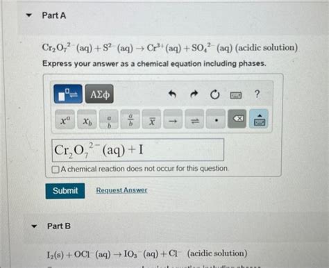 Solved Cr2o72− Aq S2− Aq →cr3 Aq So42− Aq Acidic