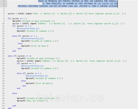 Sentencia If Else MatLab Menu Y Submenu Por Consola Tutorias Co