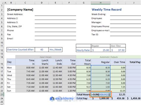 How To Calculate Total Hours Worked In A Month Excel Printable Online
