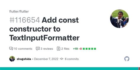 Shogo Hida On Linkedin Add Const Constructor To Textinputformatter By