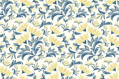 연꽃 패턴 완벽 한 민족 Ikat 자수 디자인 다 마스크 천 스타일 배경 테두리 모티브 손으로 그린 벡터 일러스트 레이 션 갈색에 대한 스톡 벡터 아트 및 기타 이미지