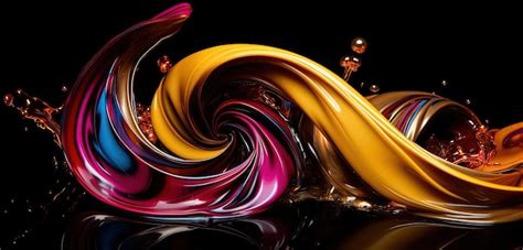 Premium Ai Image An Abstract Swirl Or On A Black Background
