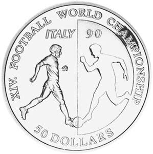 Moneda 50 Dollars Fifa World Cup 1990 Niue Producto Numismático