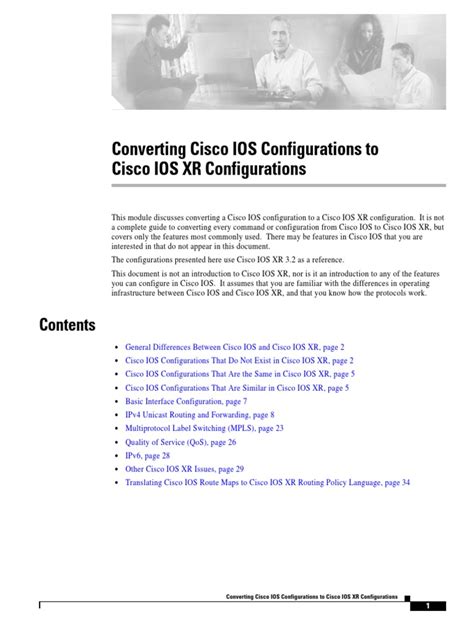 guide to converting common cisco ios configurations to cisco ios xr