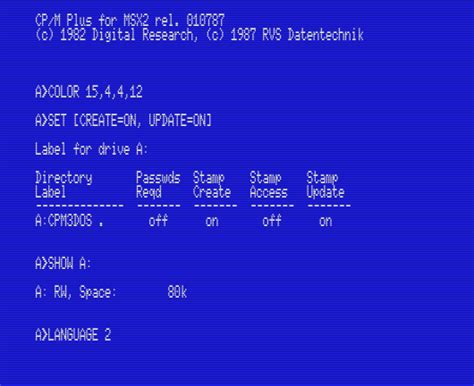 Cpm Plus Operating System 1987 Msx2 Digital Research Generation Msx