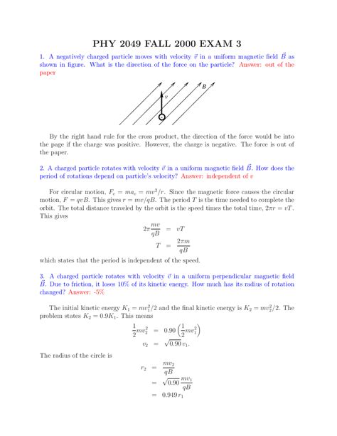 Physics With Calculus Ii Exam 3 With Solved Questions Phy 2049