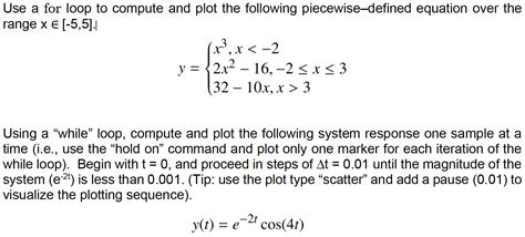 solved use a for loop to compute and plot the following