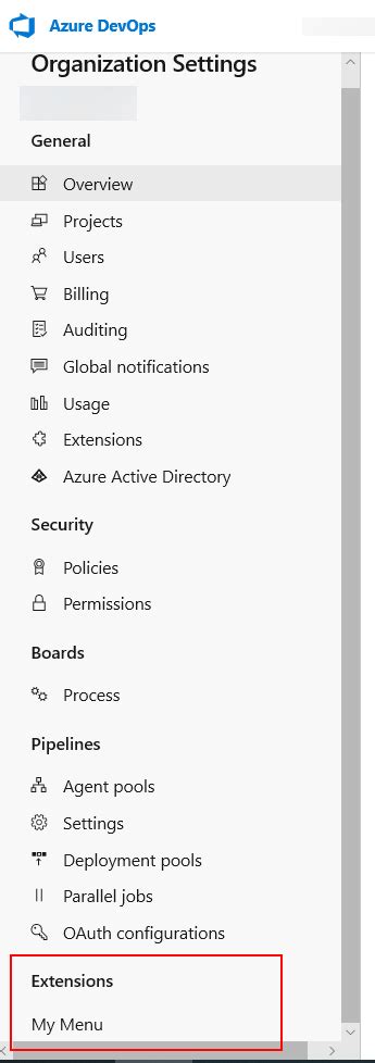 Azure Devops Extension Custom Hub Group And Hub Under Organization