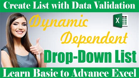123 How To Create Dynamic Dependent Dropdown List With Data Validation In Excel Youtube