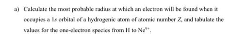 Answered A Calculate The Most Probable Radius… Bartleby