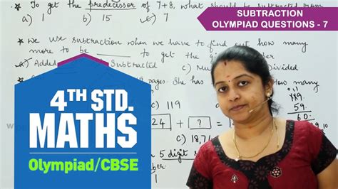 4th Std Maths Olympiad Subtraction Olympiad Questions 7
